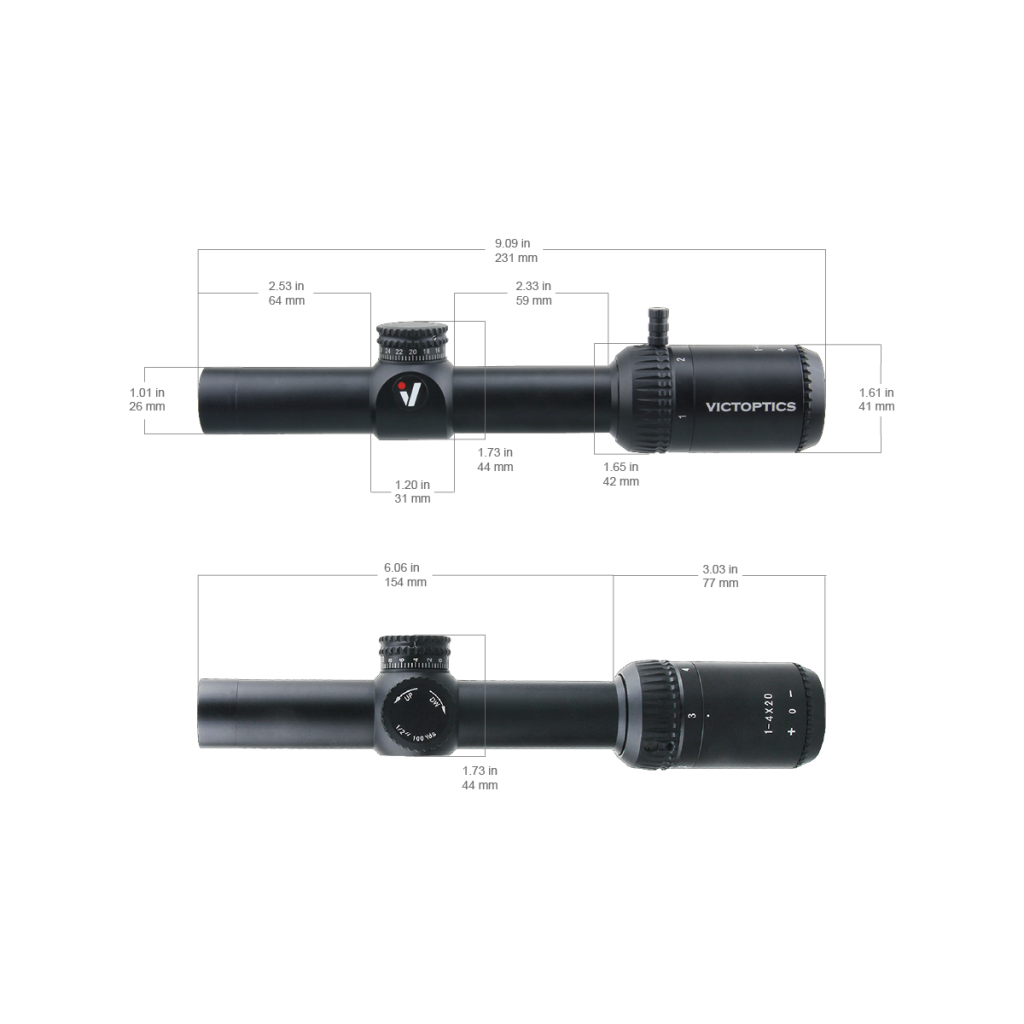 ZOD 1-4X20 LPVO SCOPE SKU: OPSL18 - Victoptics