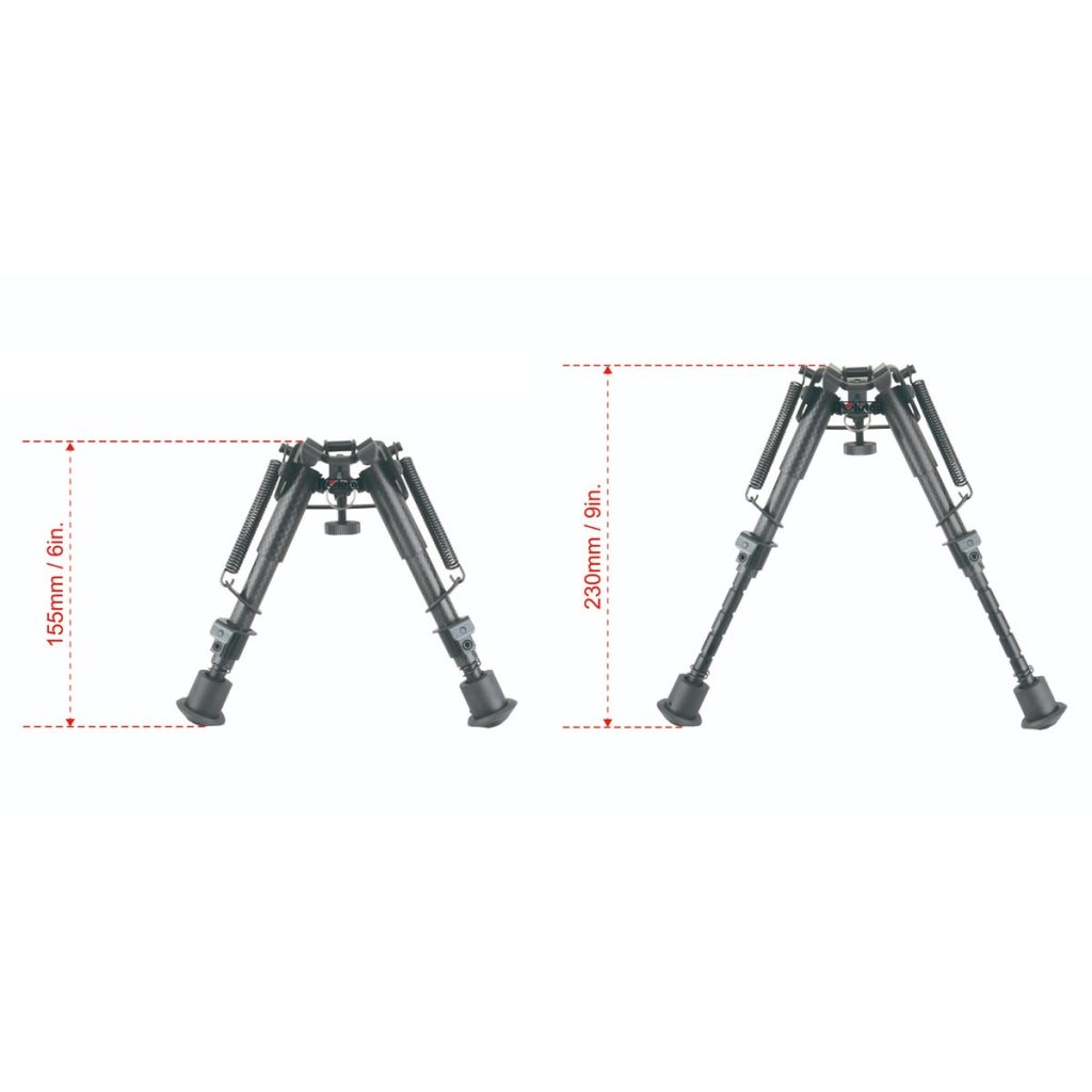 Carbon Fiber 6-9 Inch Adjustable Bipod for Rifles Hunting and Shooting ...