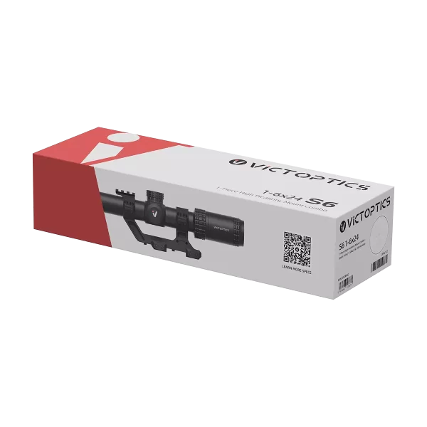 S6 LPVO Fiber Rifle Scope w/ 1-Piece High Picatinny AR Mount Kit