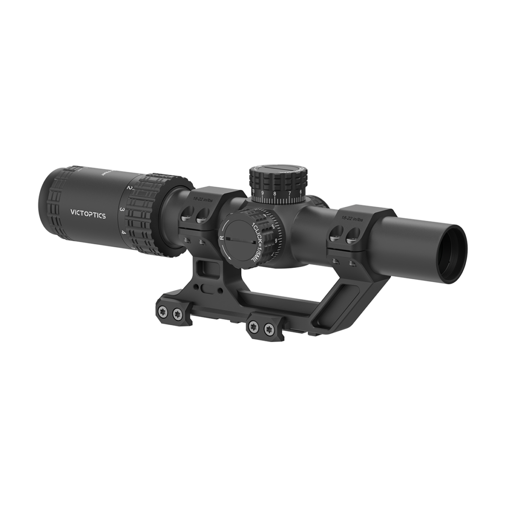 S6 LPVO Fiber Rifle Scope w/ 1-Piece High Picatinny AR Mount Kit